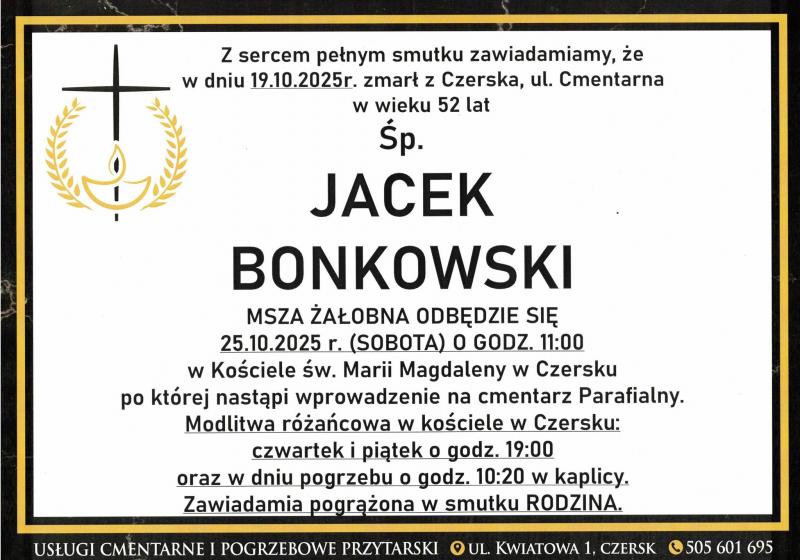 ŚP Jacek Bonkowski - nekrolog