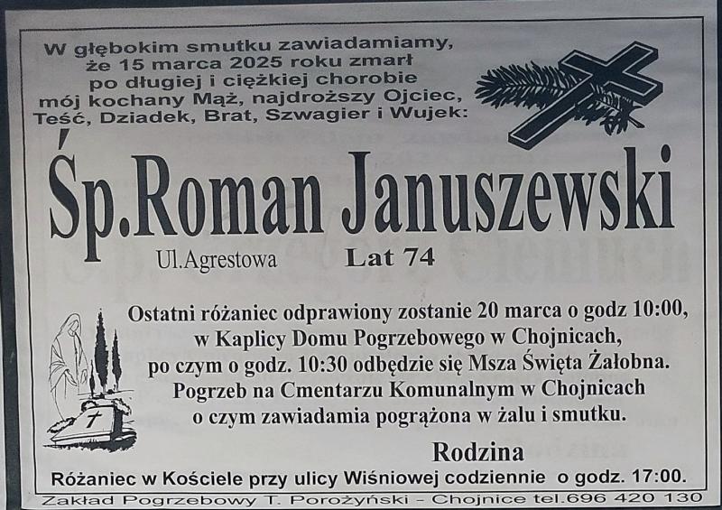ŚP Roman Januszewski - nekrolog